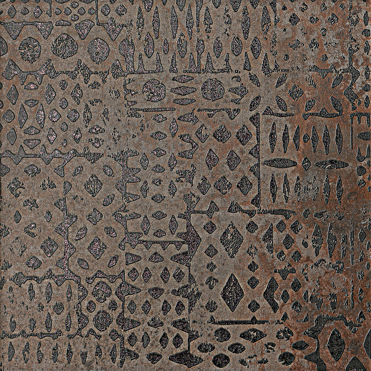 LPC Patina Mural lasitettu kuviolaatta 25X25 02 ruoste tasapintainen ...