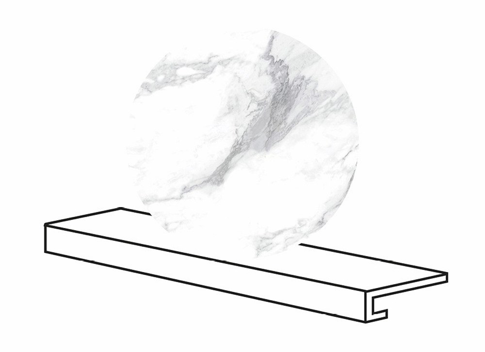 LPC Valeria glazed porcelain stair tile with edge GR 33X120 08L ...