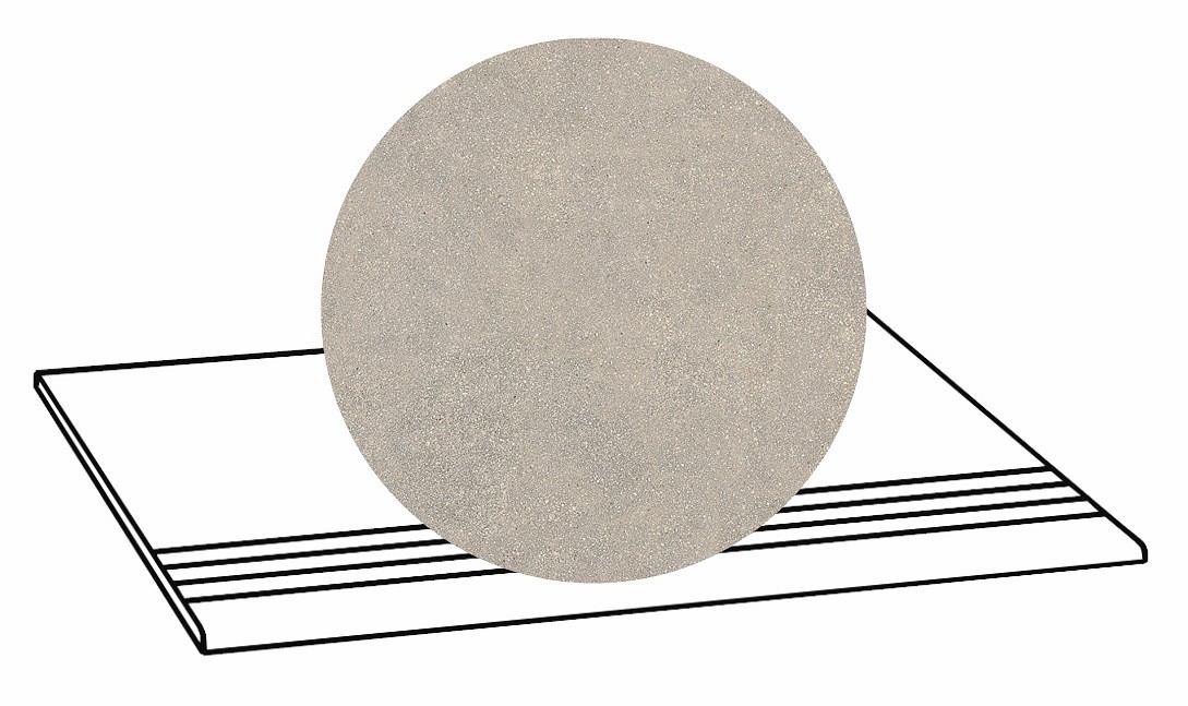 LPC Cemento Re60 unglazed porcelain stair tile with anti-slip groove ...