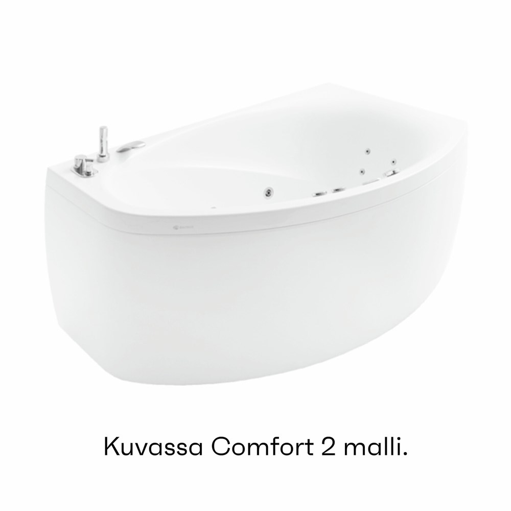 Balteco Nova Slimline Hydro poreamme 160x95x65 cm valkoinen akryyli ...