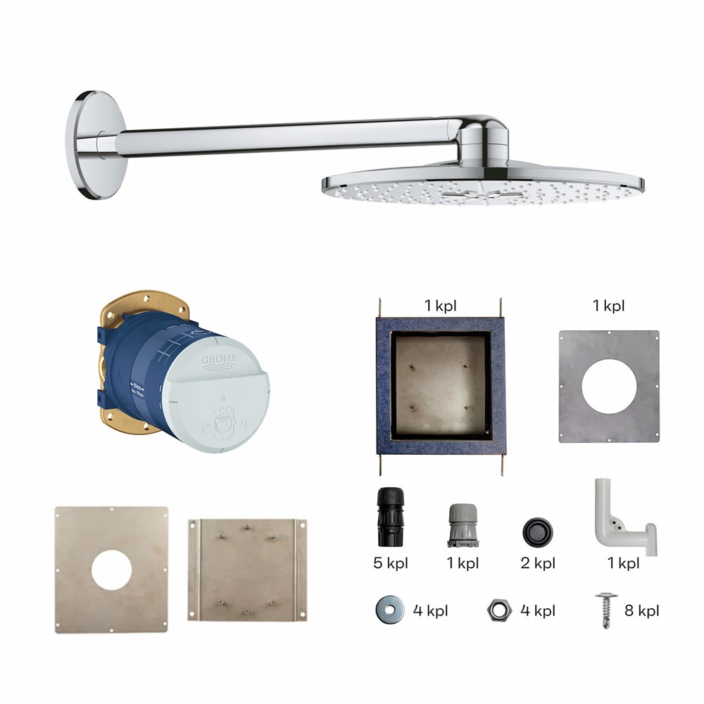 GROHE Rainshower SmartActive 310 yläsuihku seinään 2 suihkumuotoa ...