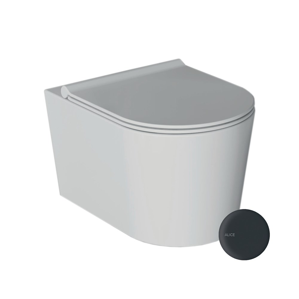 Alice Ceramica FORM WC-istuin seinään 500 rimless mattamusta | Laattapiste